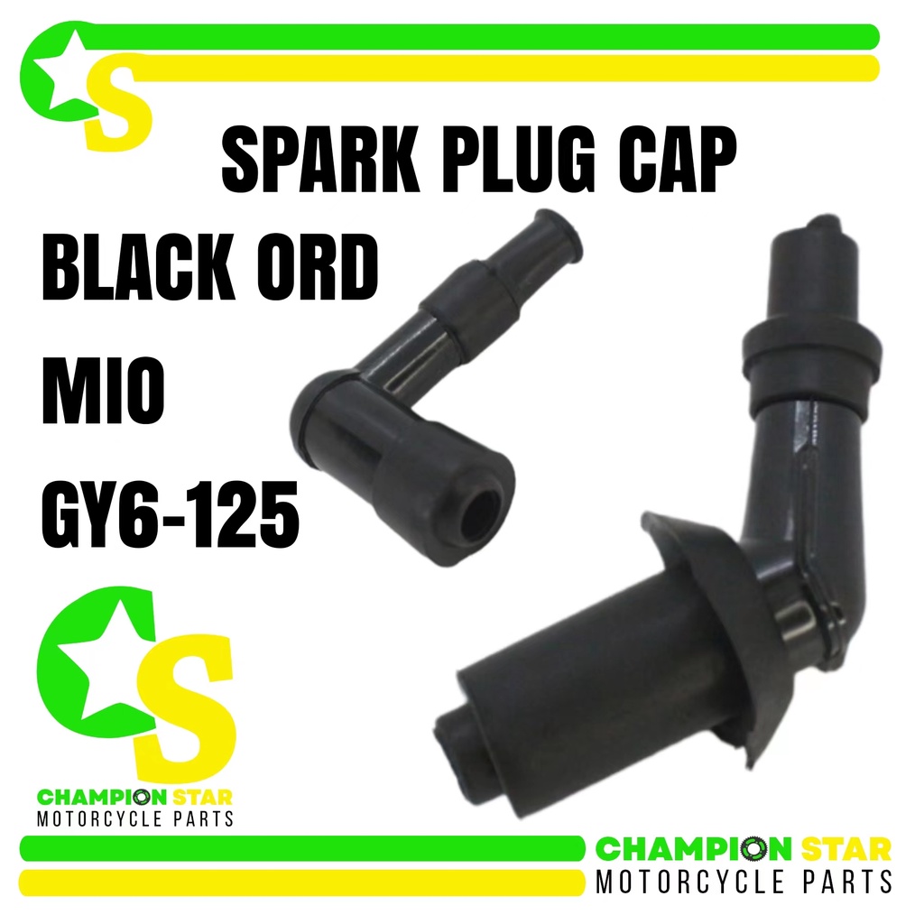MOTORCYCLE PARTS SPARK PLUG CAP FOR GY6-125/MIO,BLACK ORD | Shopee ...