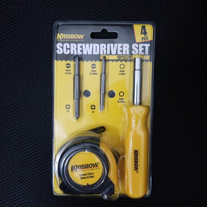 Screwdriver set 4pcs krisbow / screwdriver set krisbow | Shopee Philippines