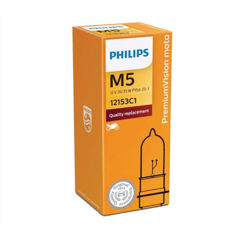 Philips Premium Vision Moto Motorcycle Headlight Bulb T19/1-Leg 12v 35/ ...