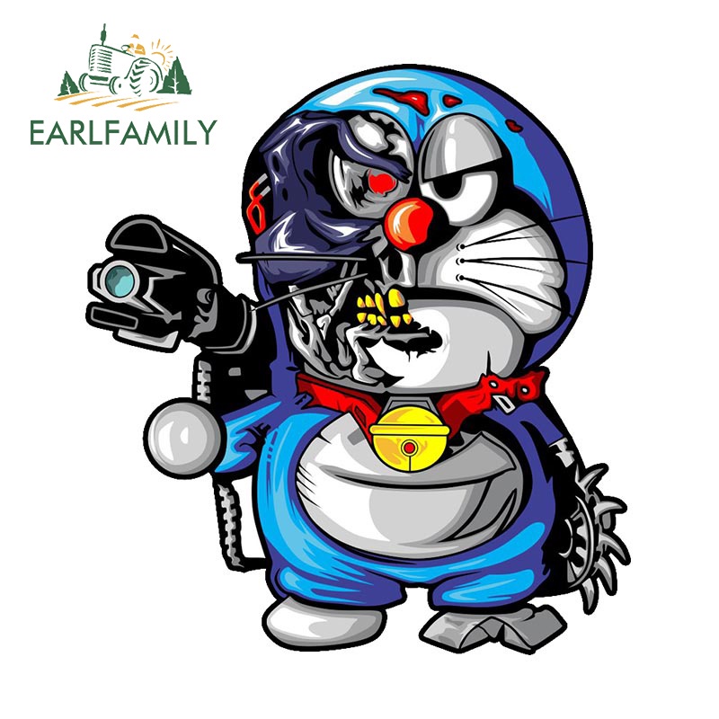 EARLFAMILY 13cm x 12cm Doraemon Zombie Car Stickers Graffiti Anime ...