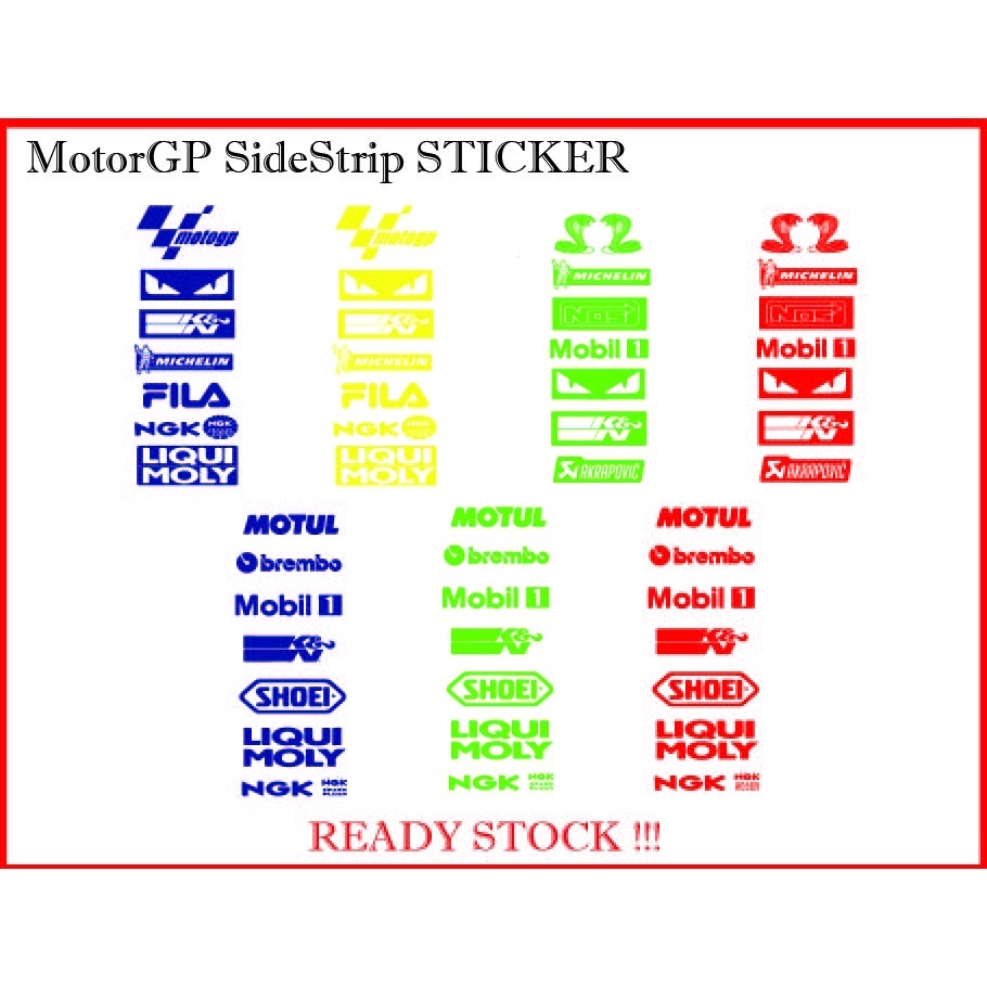Sticker Motorcycle TRANSPARENT colour Side strip sticker MotoGP ...