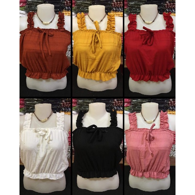 SPAGHETTI TUBE CROP TOP | bubble lattice | Shopee Philippines