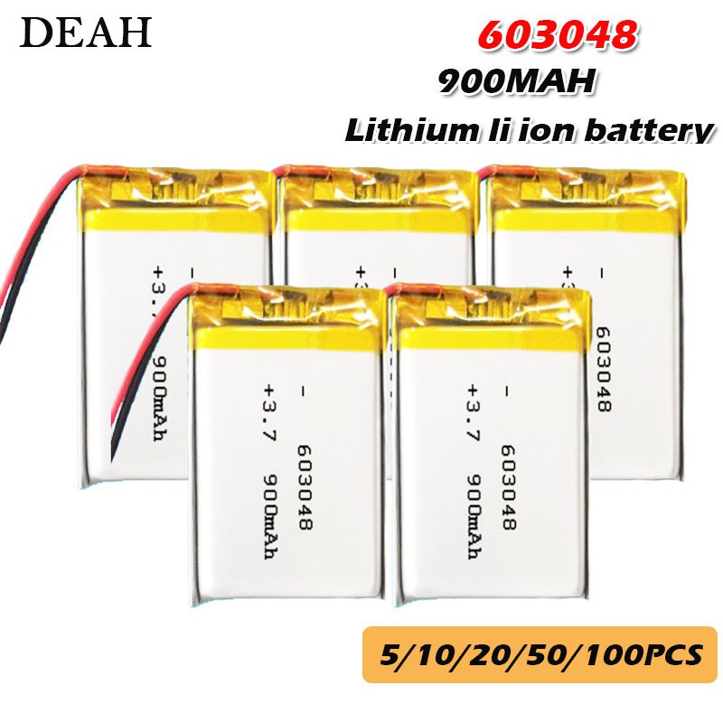 3.7V 900mAh Rechargeable Battery 603048 Lithium Polymer Li-Po liion ...