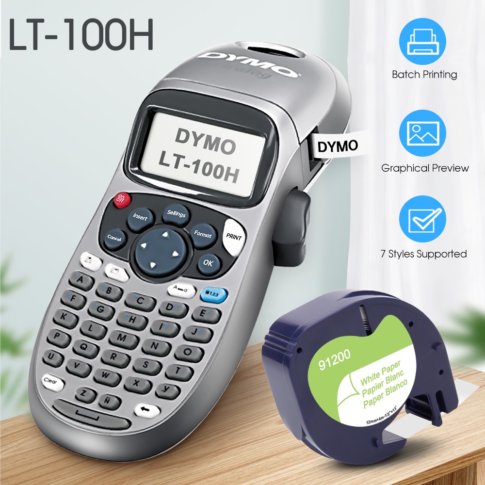 (With 1 Free Tape) For Dymo Letratag LT-100H Labeling Machine Printer ...