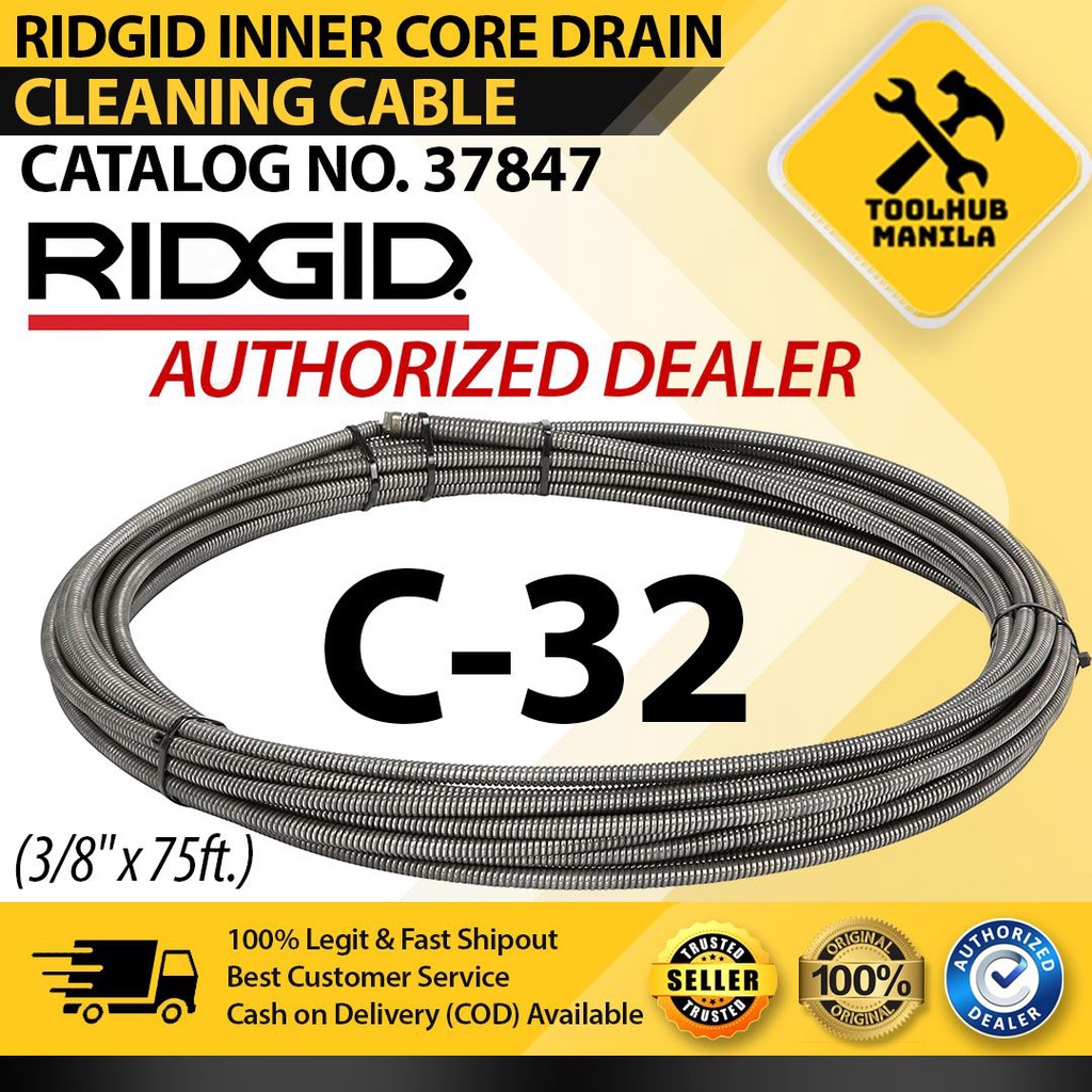 Ridgid C-32 Inner Core Drain Cleaning Cable Catalog No. 37847 (3/8" x ...