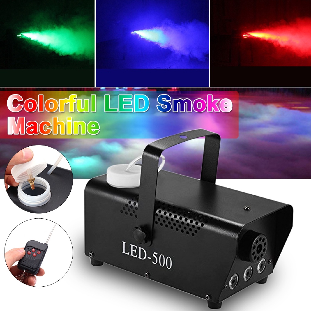 AC110-240V 500W Disco Colorful Smoke Machine Mini LED Remote Fogger ...