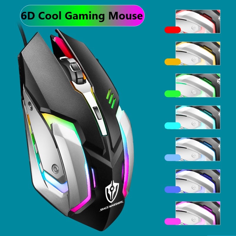 Wired Backlight USB Gaming Mouse Adjustable DPI 3 Button Cool Gaming ...