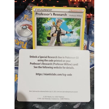 Pokemon Go Professor's Research Code TCG (Prof. Willow) | Shopee ...