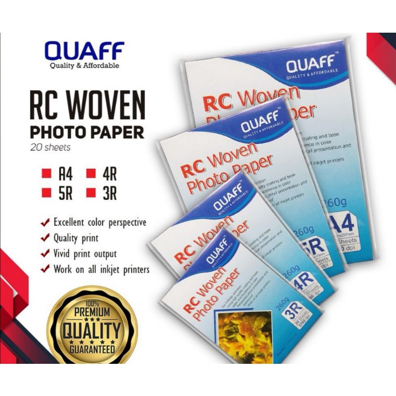 CUYI RC woven Photo Paper , Resin Coated Inkjet Photo Paper 260gsm A4 ...