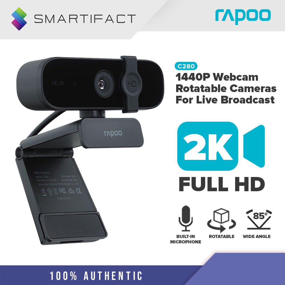 Rapoo C280 Webcam 2K 1440P Live Broadcast Web Cam With Microphone For ...