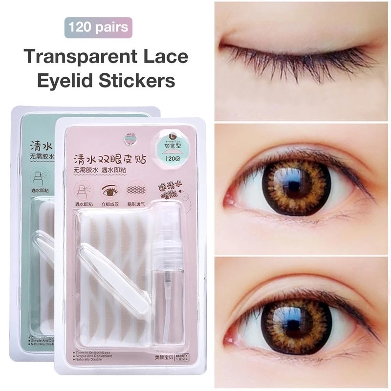 240 Pcs Natural Transparent Lace Mesh Invisible Double Eyelid Stickers ...