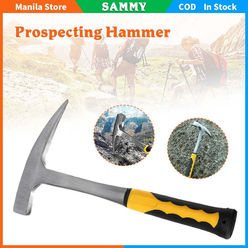 12 Inch Prospecting Hammer All Steel Rock Pick Hammer With Pointed Tip ...