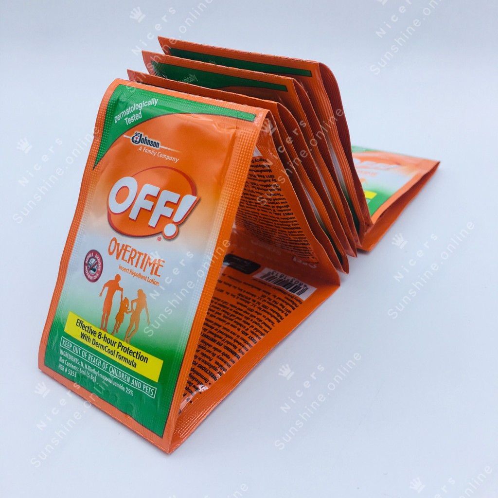 12 sachets Original OFF LOTION Insect Repellent Lotion 5.8g per sachet ...