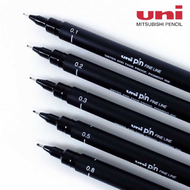 UNI PIN FINE LINE Mitsubishi Pen 0.05,0.1,0.2,0.3,0.4,0.5,0.6,0.7,0.8 ...
