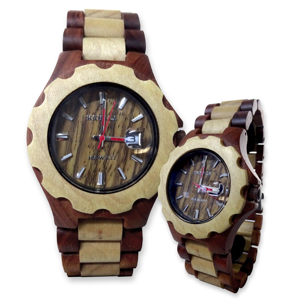 HULA GIRL KAHALA 35 WOOD WATCH (Face 2 inches Bracelet 1 inch Thickness ...