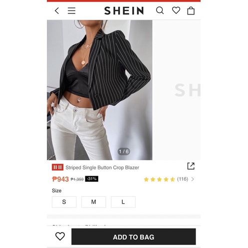 ORIGINAL SHEIN CROP BLAZER | Shopee Philippines