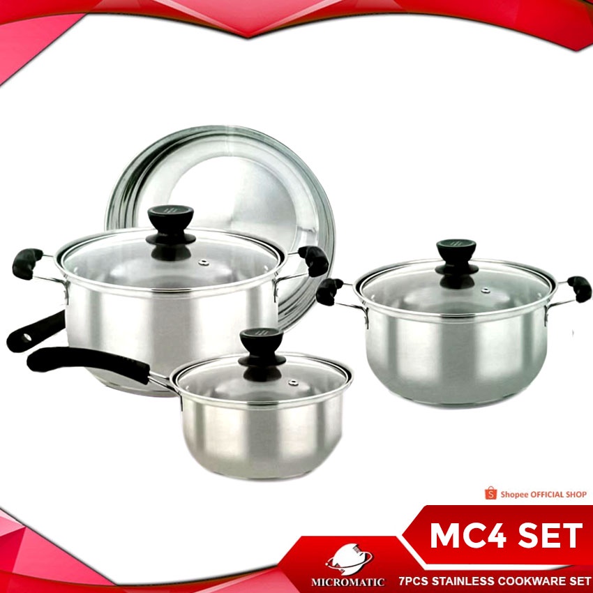 Micromatic MC4 SET High Quality Stainless Steel Cookware 4pcs Set ...