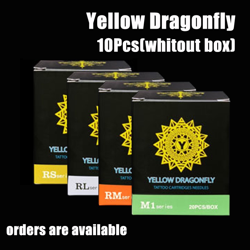 10Pcs Yellow Dragonfly Disposable Tattoo Supplies Tattoo Tool for ...