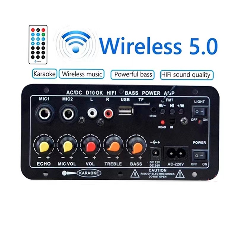 AC 220V 12v 24v Digital Bluetooth Stereo Amplifier Board Subwoofer ...