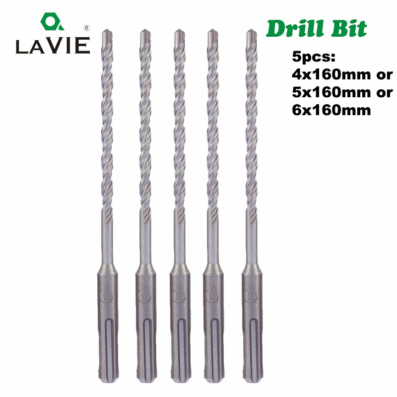 5pcs 4mm 5mm 6mm Hammer SDS Plus Drill Bits 160mm Concrete Wall Masonry ...