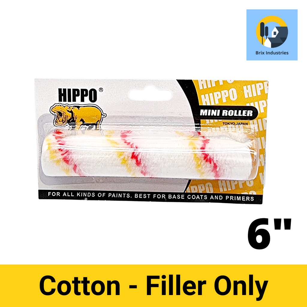 Hippo Cotton Baby Roller with Handle 4 or 6 inches Mini Roller for All ...