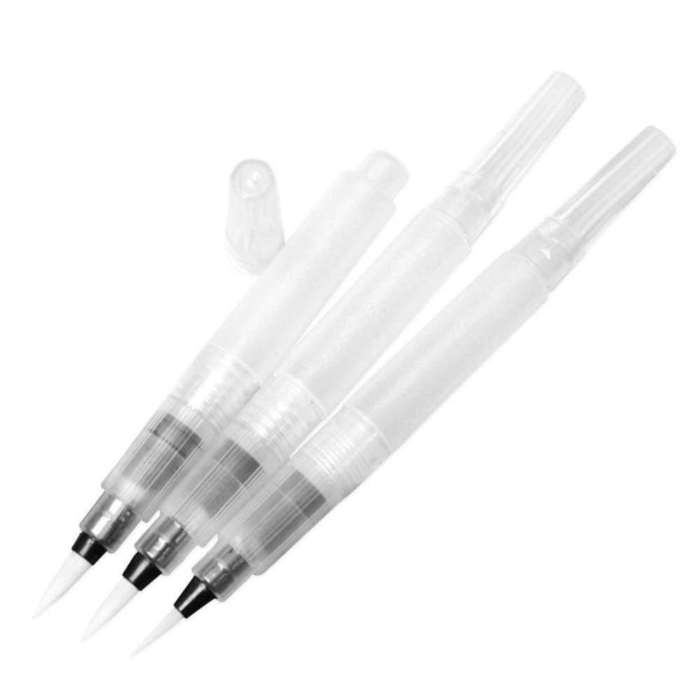 3 Pcs/Set Water Brush Pens,Assorted Brush Tips,Artist Paint Brush for ...