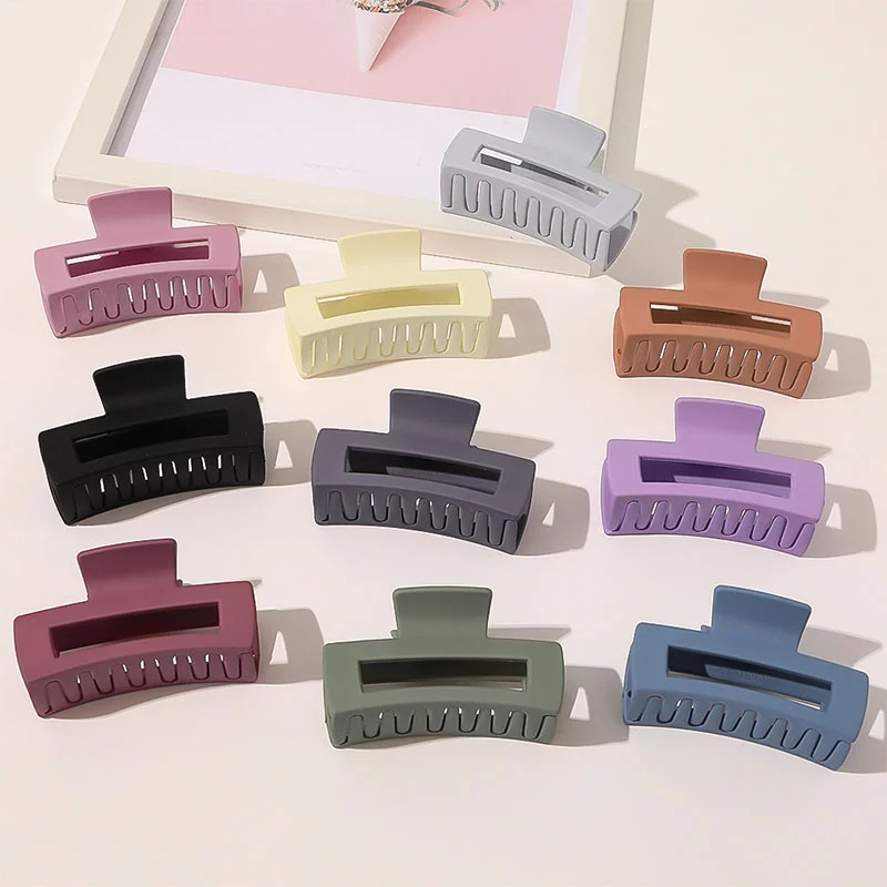 KIDSBOWS Simple Square Geometric Frosted Acetate Hair Claws Women ...
