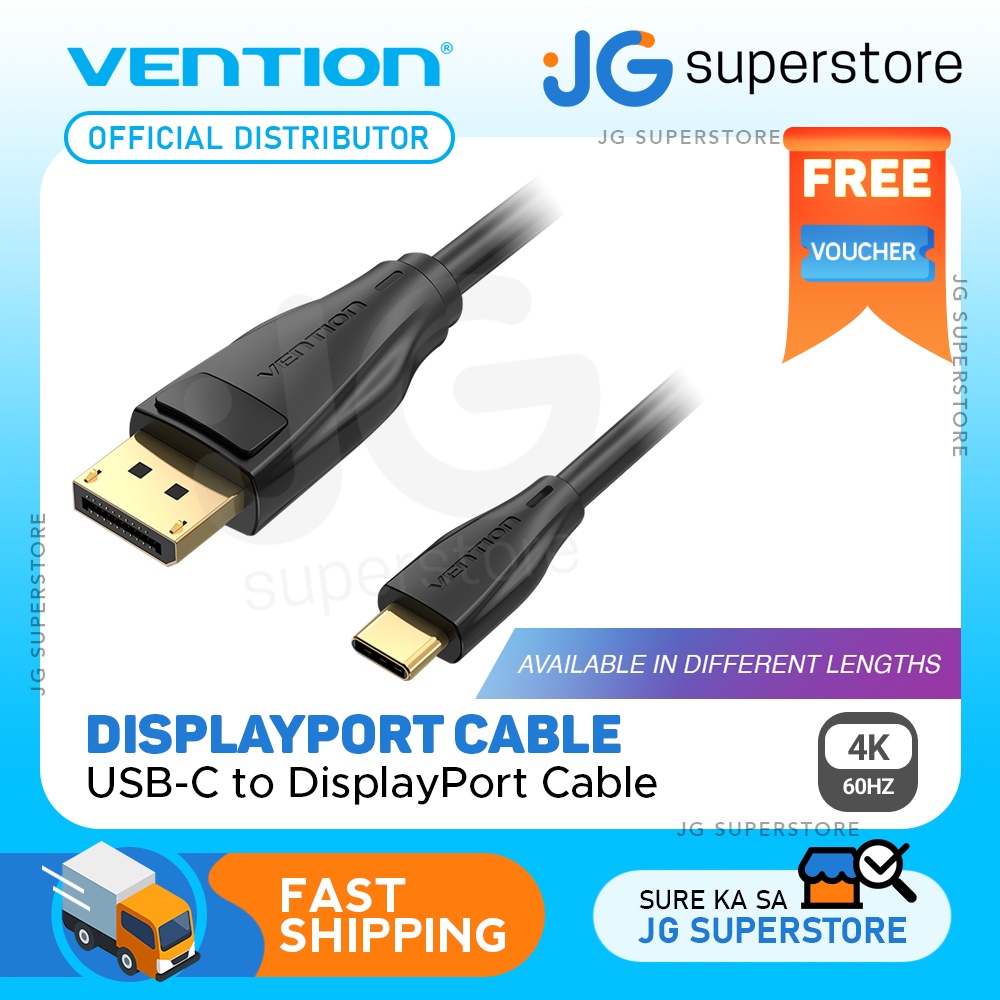Vention USB-C to DisplayPort Cable 4k 60Hz Gold Plated (CGYB) for ...