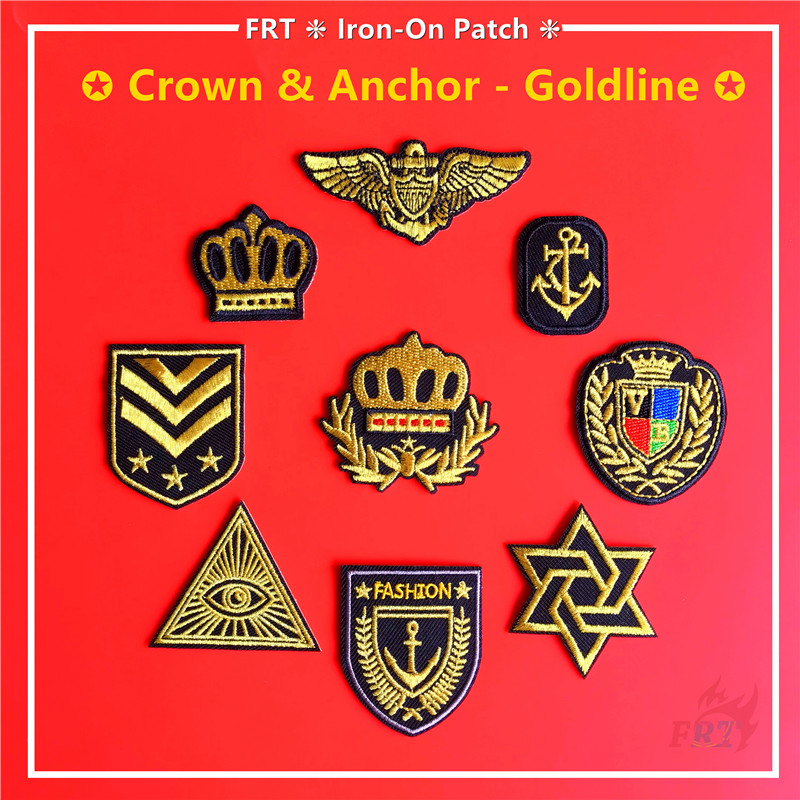 ☸ Crown & Anchor - Goldline Series 07 Iron-On Patch ☸ 1Pc Star of David ...