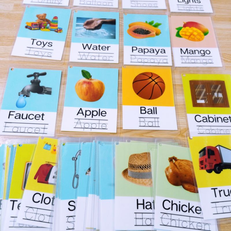 baby first words educational laminated with tracing flash cards 40 pcs ...