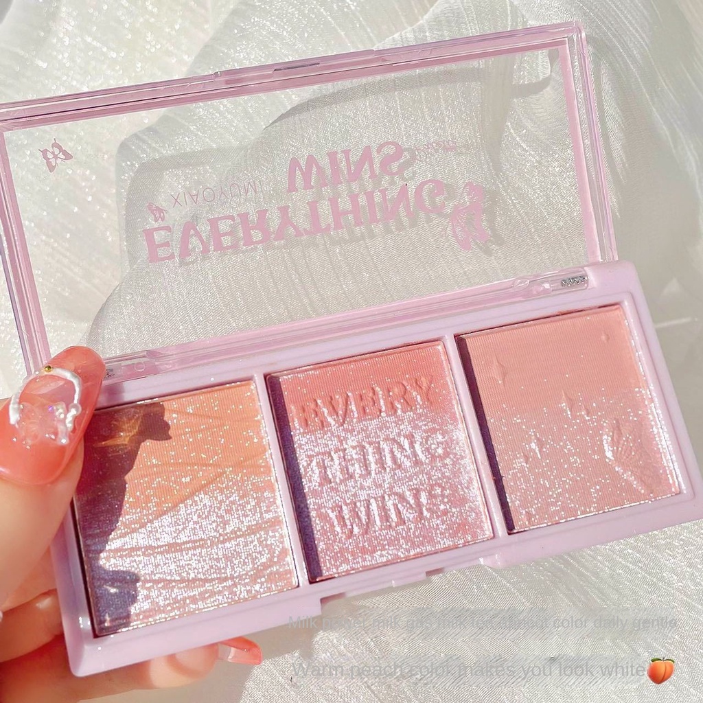 Tri-color blush/eyeshadow palette/matte matte eyeshadow/loose powder ...