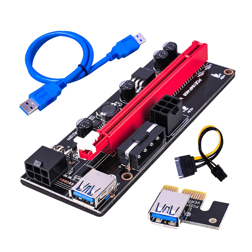 PCI-E Riser Board 1X to 16X GPU Extender Riser Card PCI-E USB 3.0 GPU ...