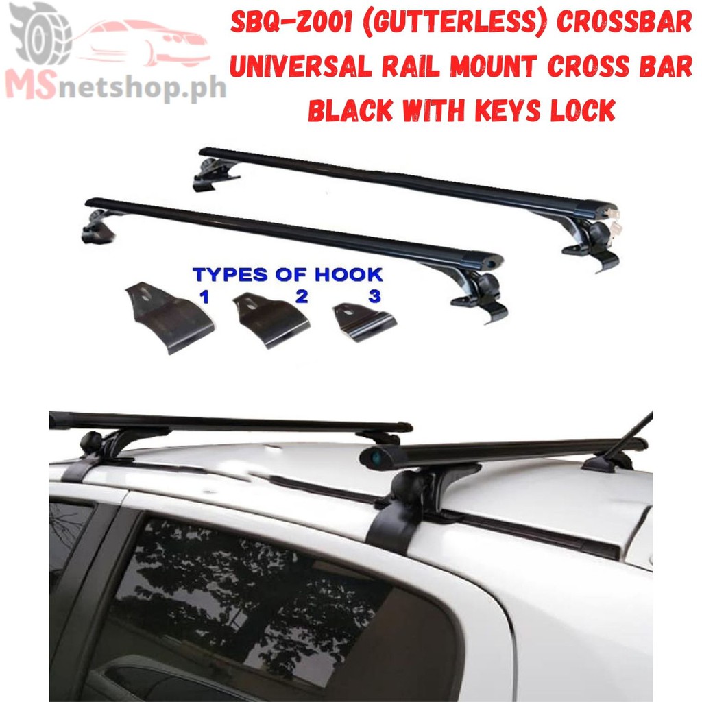 SBQ-Z001 (GUTTERLESS) CROSSBAR UNIVERSAL RAIL MOUNT CROSS BAR BLACK ...