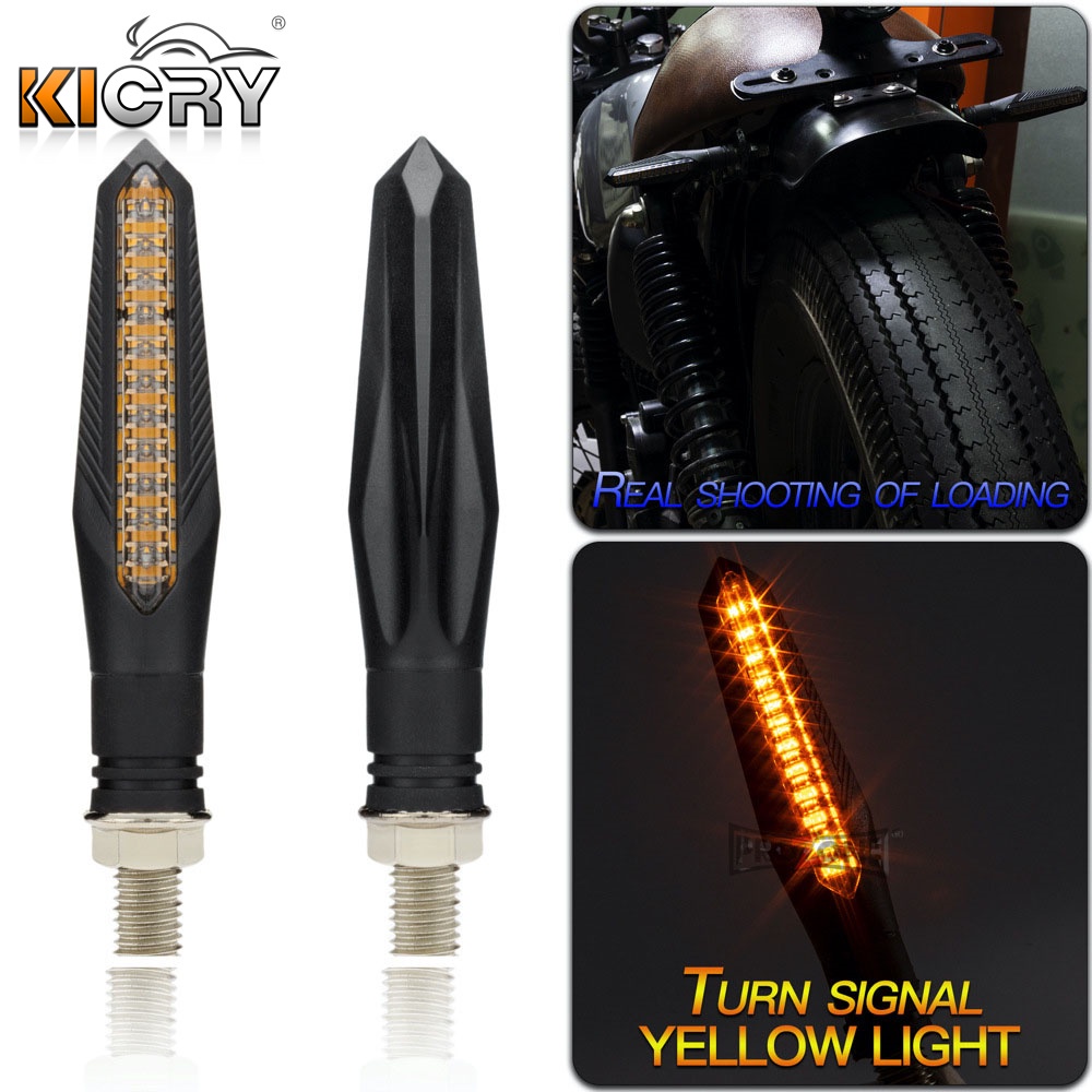 KICRY Motorcycle LED Turn Signals Lights Flowing Water DRL Tail ...