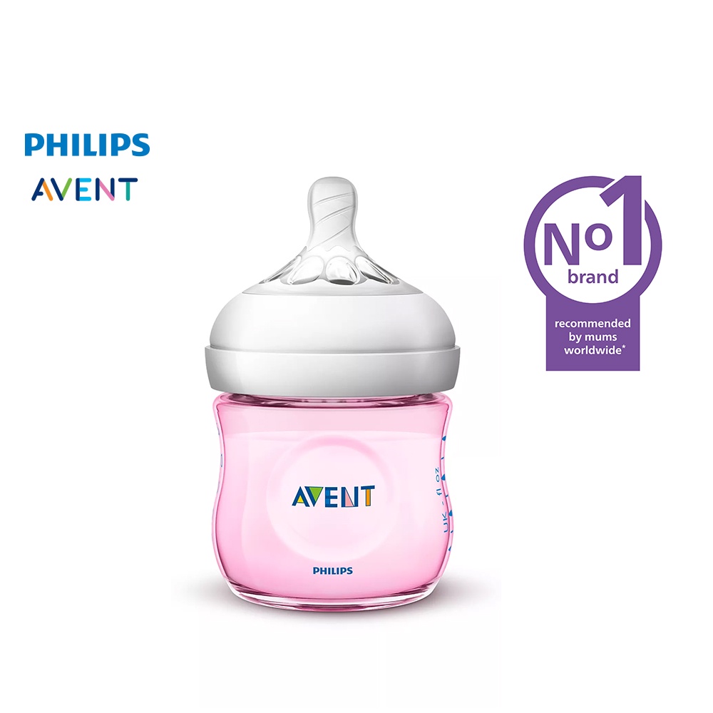 Philips AVENT 4oz Natural Baby Bottle Pink | Shopee Philippines