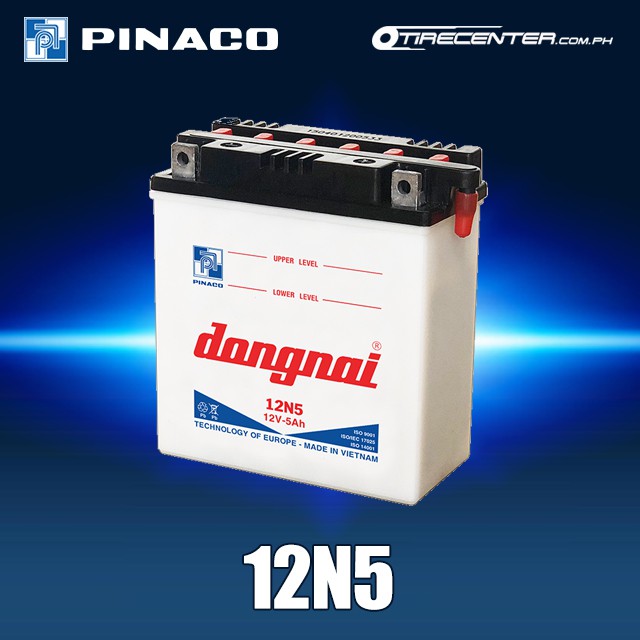 PINACO DONGNAI 12N5 Motorcycle Battery - 12V 5Ah, Fits Sniper 135 ...