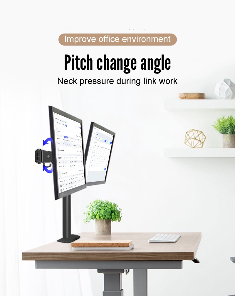 Dual Monitor Mount Stand Adjustable Monitor Desk Stand Suitable for 14 ...