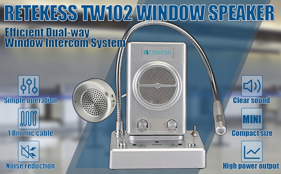 Retekess TW102 Window Speaker System 8m Cable for Bank | Shopee Philippines