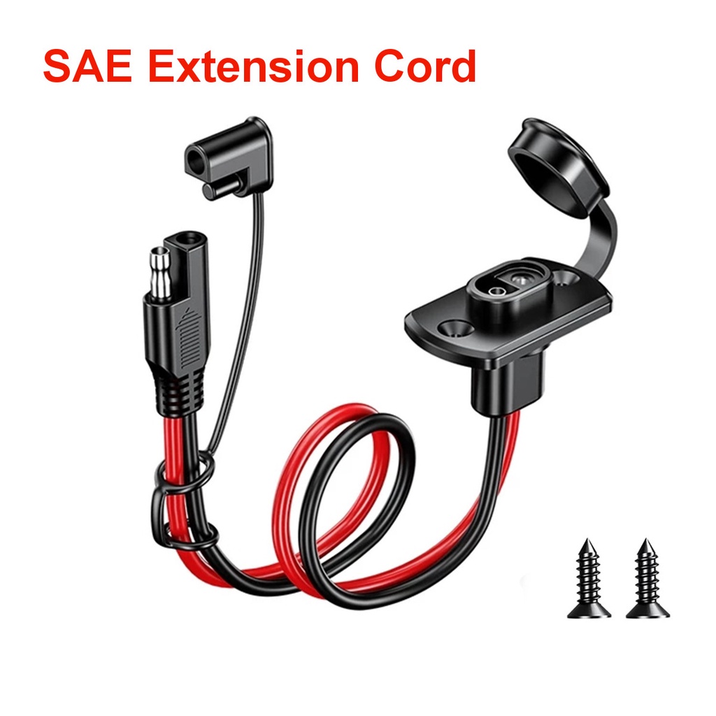Motorcycle Battery Charger SAE Extension Cord Adapter Waterproof Female ...