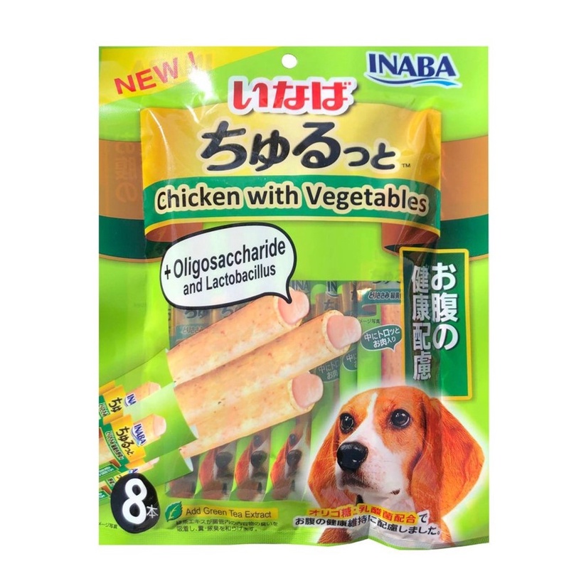 Inaba Dog Snack Stick Filled With Licking Cream For All Breeds 80 g 8 ...