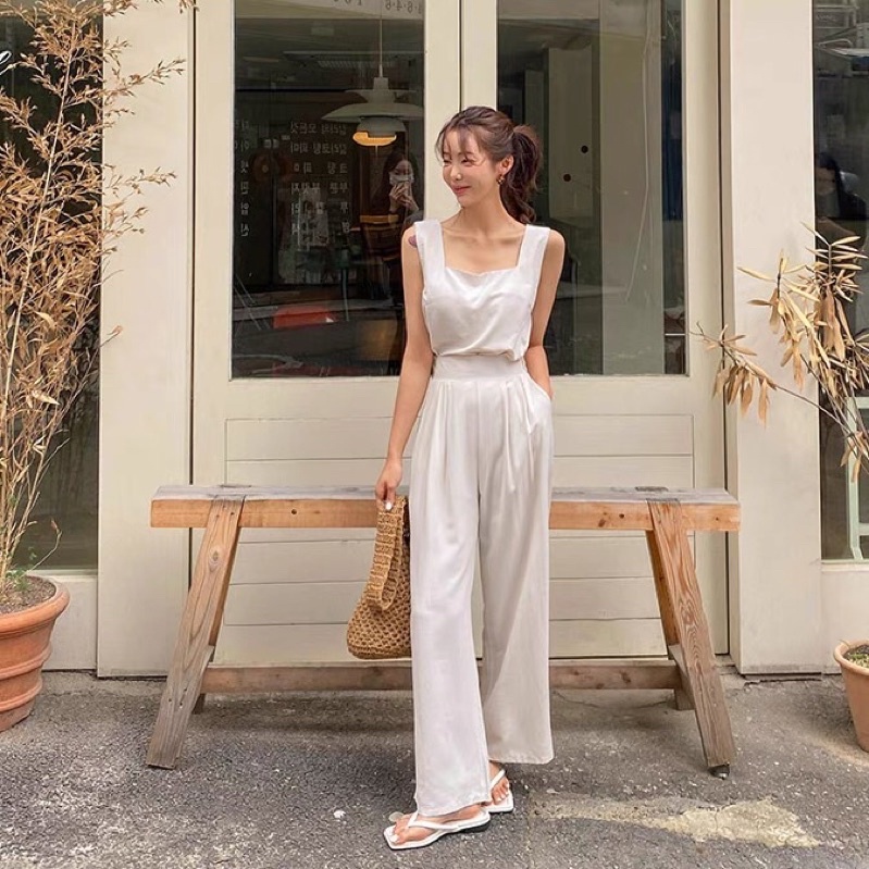 C105 Plain White Terno Pants | Shopee Philippines