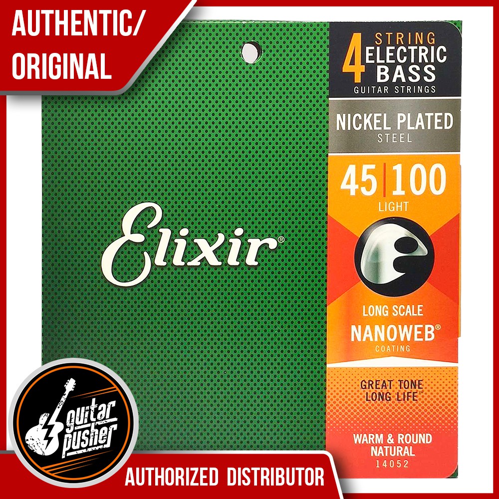 Elixir Electric Bass 4-String Nickel Plated Steel Bass Guitar Strings With Nanoweb Coating ...