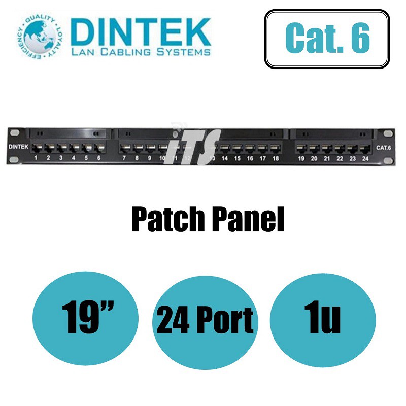 Dintek 19" 1U Cat.6 24 Ports Patch Panel | Shopee Philippines