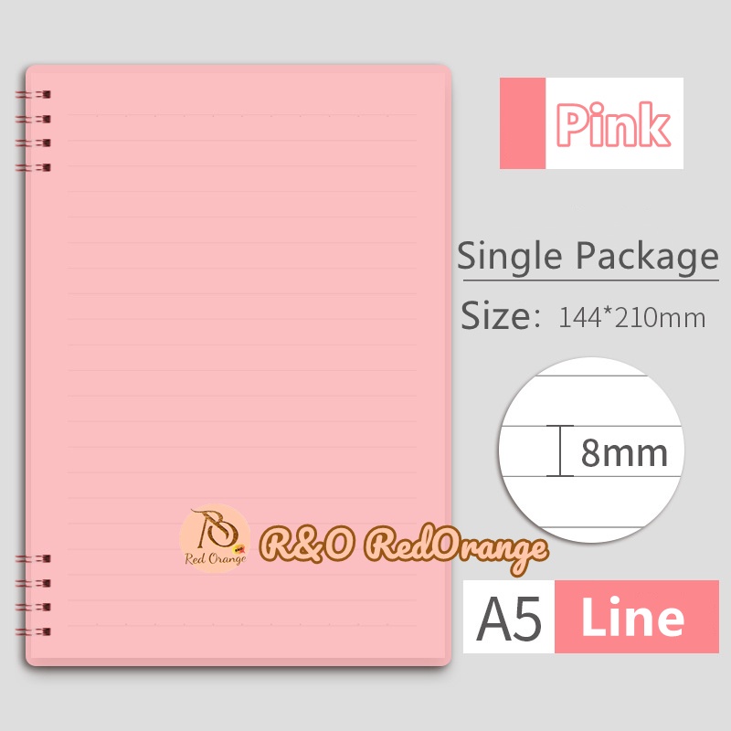 R&O B5/A5/A7 Simple style inspired Line Loose Leaf Binder Spring Notebook | Shopee Philippines