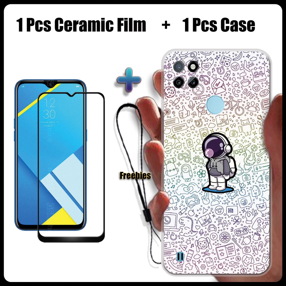 2 IN 1 NASA Case with Tempered Glass For Realme C21Y C25Y Phone Case ...