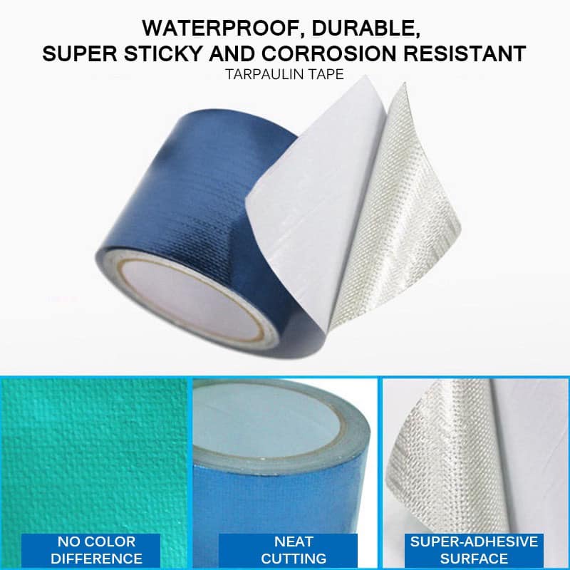 Waterproof 5m PE PVC Tarpaulin Repair Tape Rainproof Cloth Adhesive ...