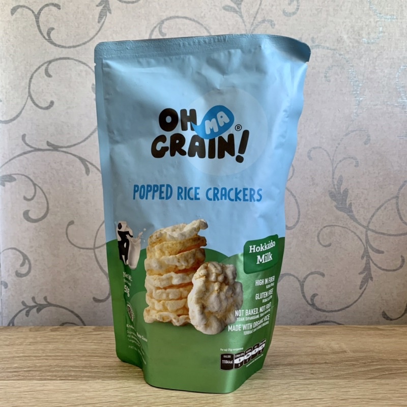 Oh Ma Grain Hokkaido Milk Popped Organic Rice Crackers 50g (No MSG ...