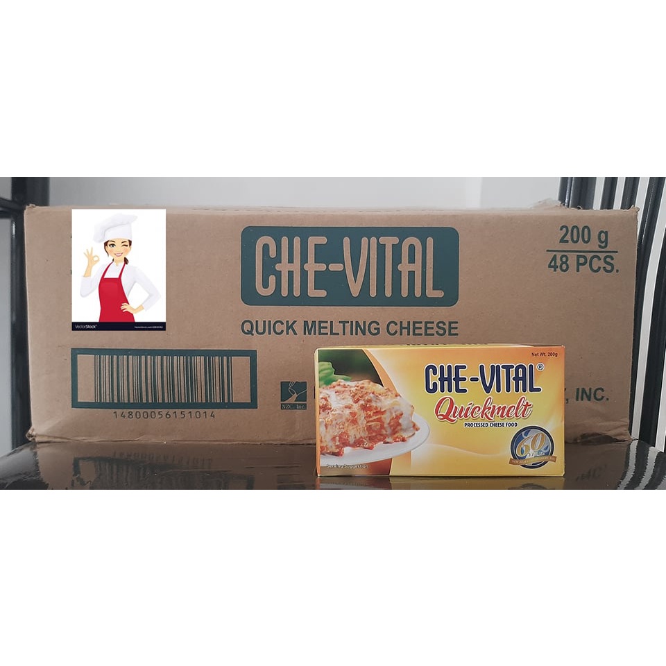 (1 Case) 100% Che-Vital Quickmelt Cheese 200 grams X 48 pieces Chevital ...
