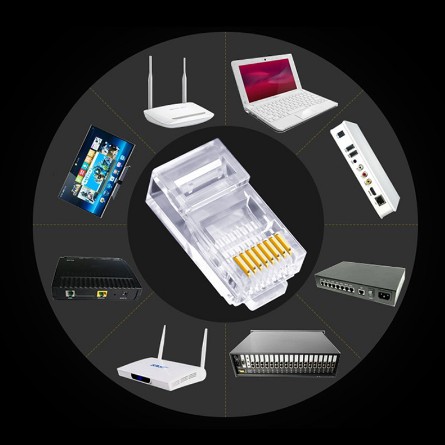 A (100pcs) CAT6 Rj45 Passthrough Cat5e Cable Cat 5e Connector Ethernet ...