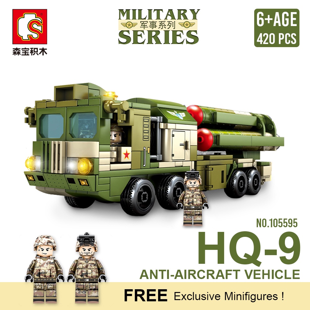 Sembo Block Army Military Series HQ-9 Anti Aircraft Missiles System Air ...